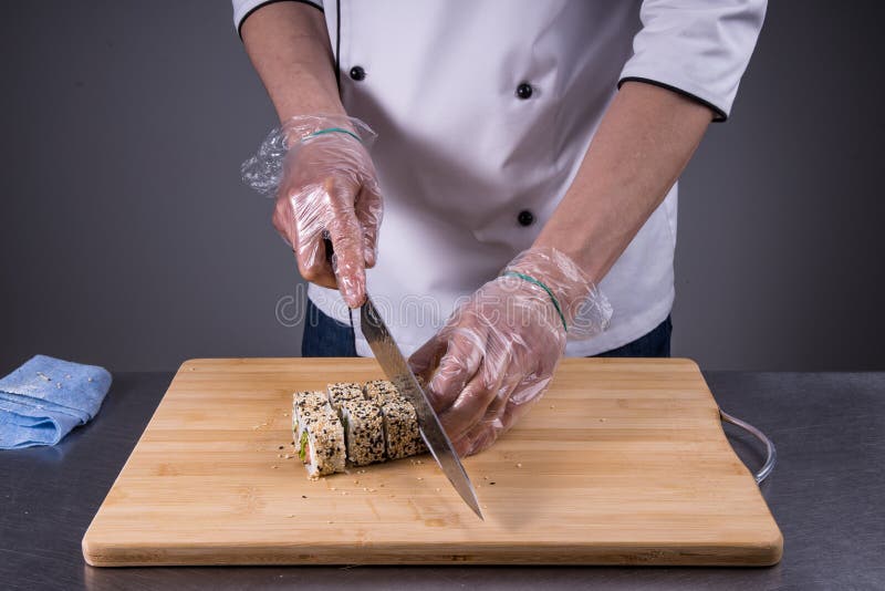 Chef Cooking Rolls in Restaurant Kitchen43 Stock Image - Image of chef ...
