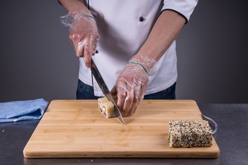 Chef Cooking Rolls in Restaurant Kitchen39 Stock Image - Image of white ...