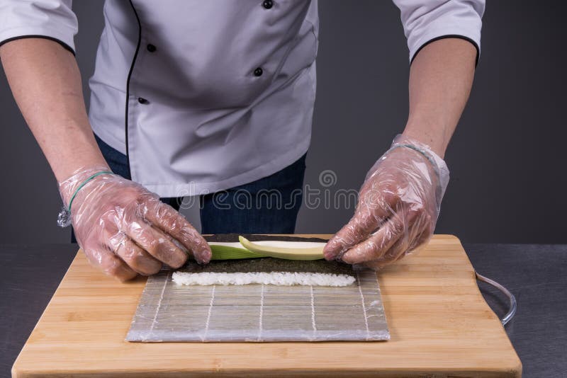 Chef Cooking Rolls in Restaurant Kitchen32 Stock Photo - Image of white ...