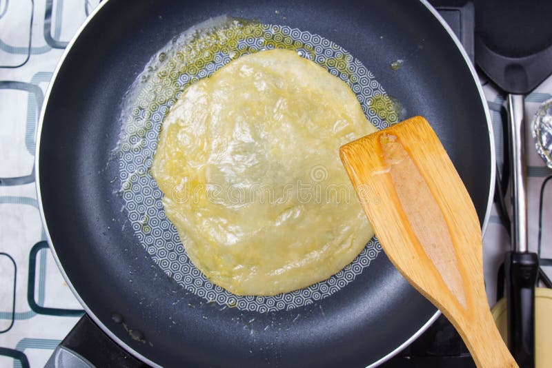 Chef Cooking Roti in the Pan Home Mate Style Stock Photo - Image of ...