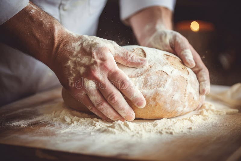 Chef with Bread stock illustration. Illustration of making - 331075949