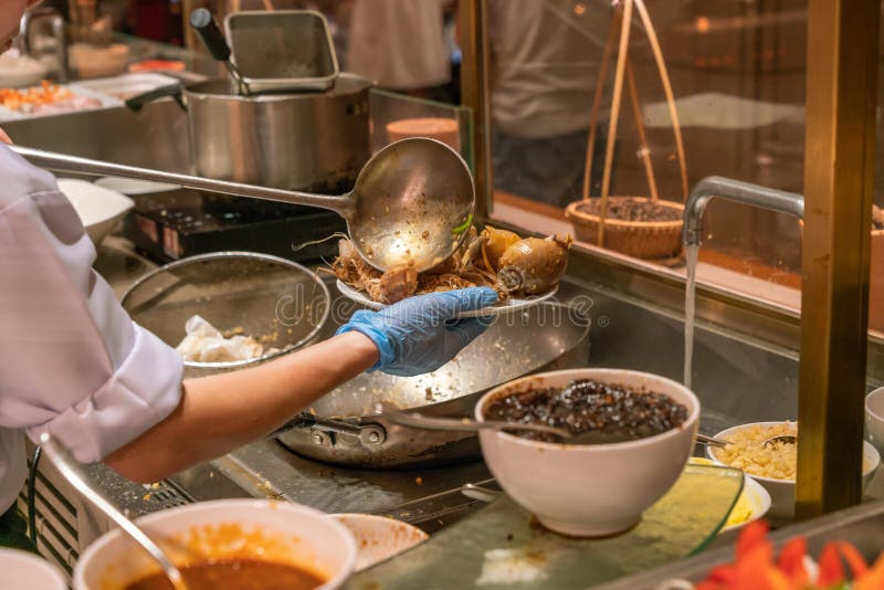 Chef Cooking Seafood in the Kitchen Stock Photo - Image of delicious ...