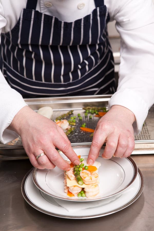 Chef Cooking Seafood Lasagna Stock Image - Image of gastronomy, lasagna ...