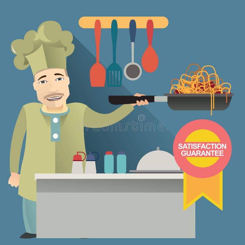 Chef Cooking. Vector Illustration Decorative Design Stock Vector ...