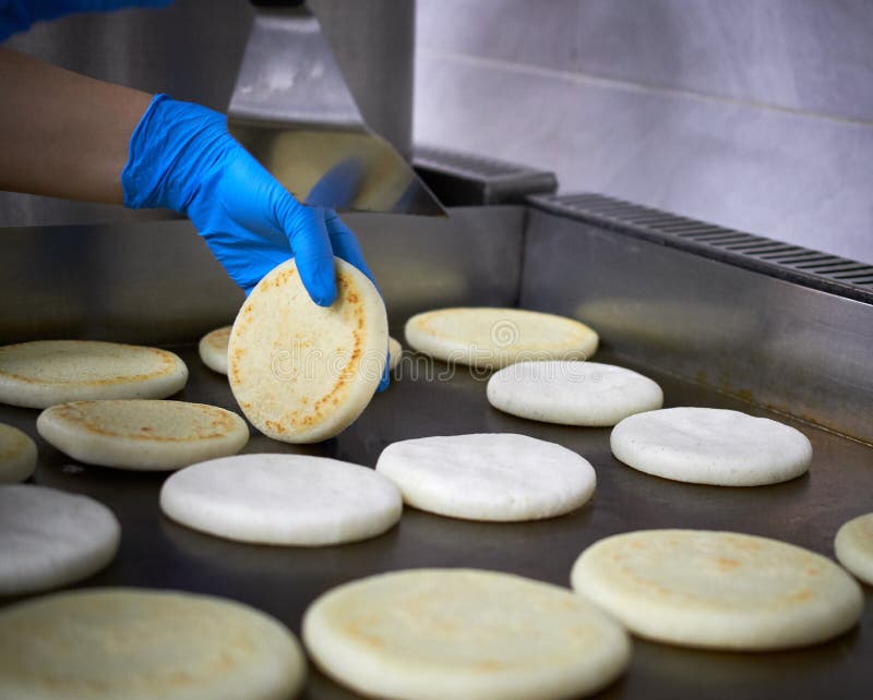 Chef Cooking Venezuelan Arepas Stock Image - Image of venezuelan, snack ...