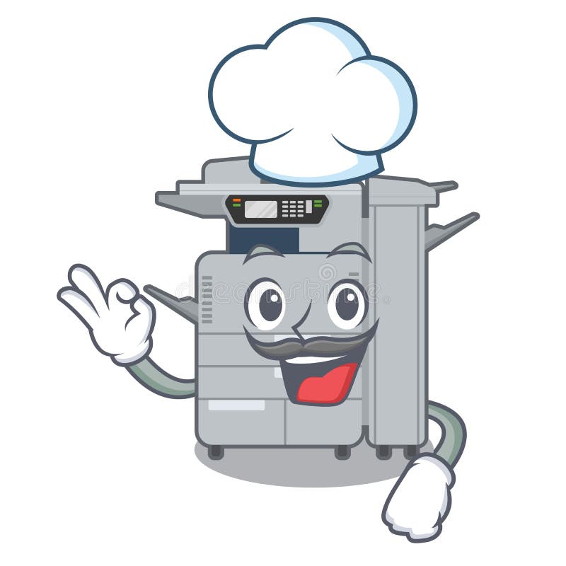 Chef Copier Machine Isolated in the Cartoon Stock Vector - Illustration ...