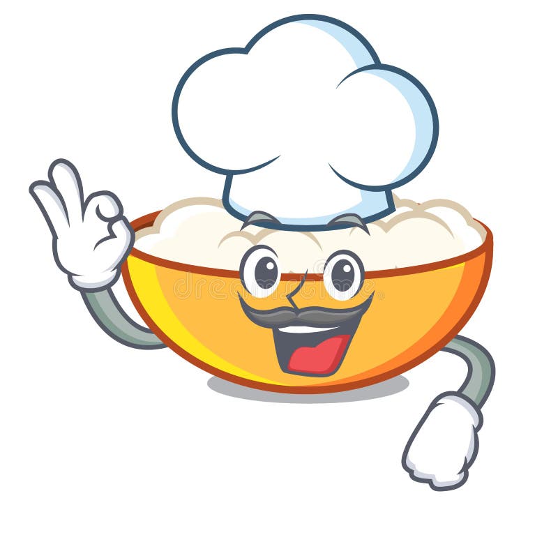 Chef Cottage Cheese Character Cartoon Stock Vector - Illustration of ...