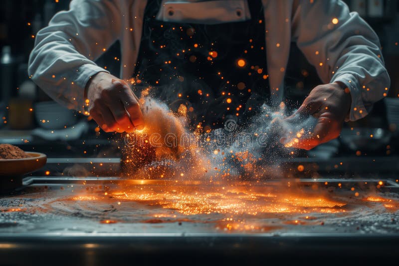 Chef Creates Fiery Spectacle with Spices in Dramatic Kitchen Scene ...