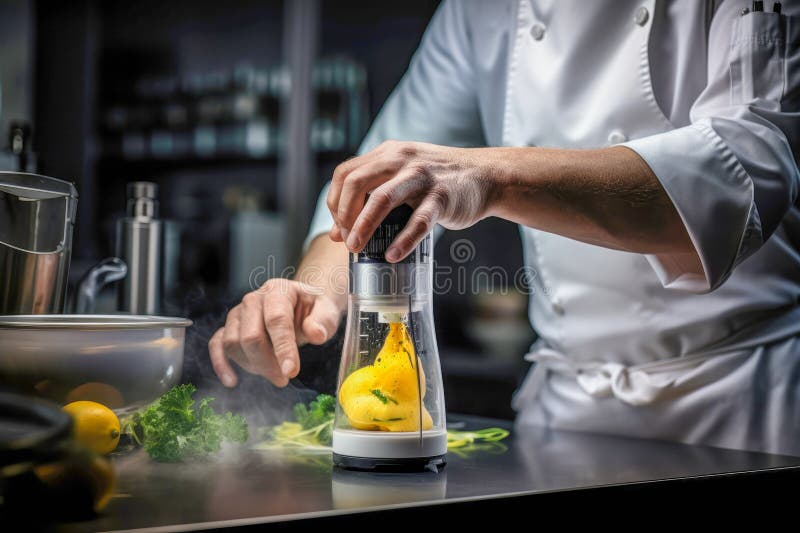 Chef Creates a Smooth Emulsion Stock Illustration - Illustration of ...