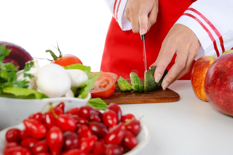 Chef with a cucumber stock photo. Image of nutritious - 30742526