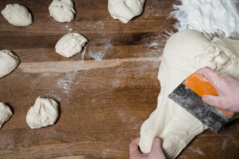 Cut Dough Dumpling Bread Cooking Process Stock Image - Image of ...