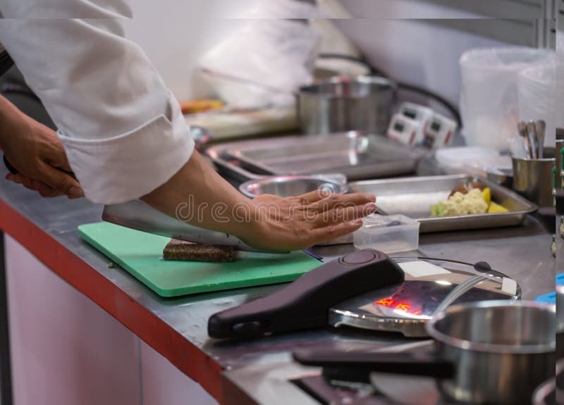 Chef cutting food stock image. Image of cuisine, knife - 149507973