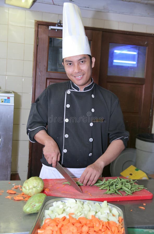 Chef cutting vegetable stock photo. Image of staff, vegetable - 6274764