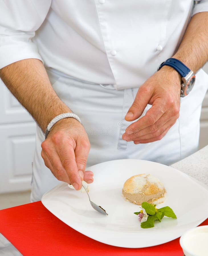 Chef decorate plate stock photo. Image of person, cookbook - 20247158