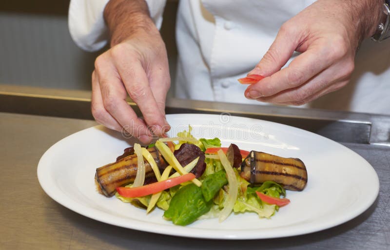 Chef is Decorating Appetizer Dish Stock Image - Image of dish ...