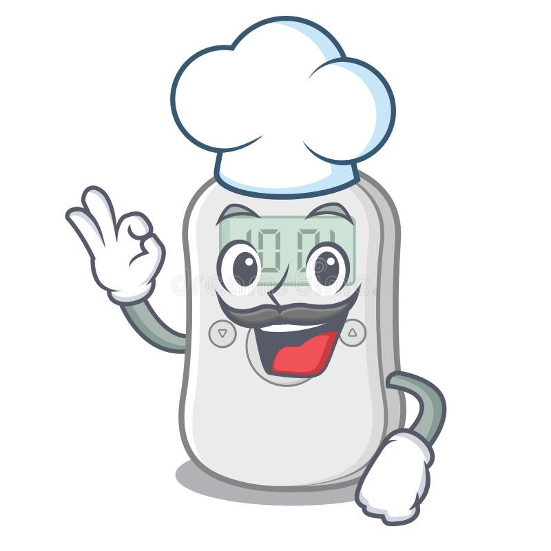 Chef Diabetes Check Machine Isolated the Cartoon Stock Vector ...