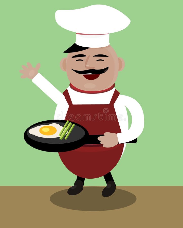 Chef with dish stock vector. Illustration of appetite - 49664582