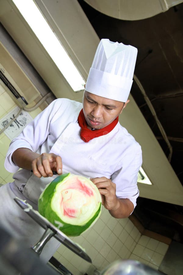 Chef Doing Final Touch stock photo. Image of chef, hygiene - 13786430