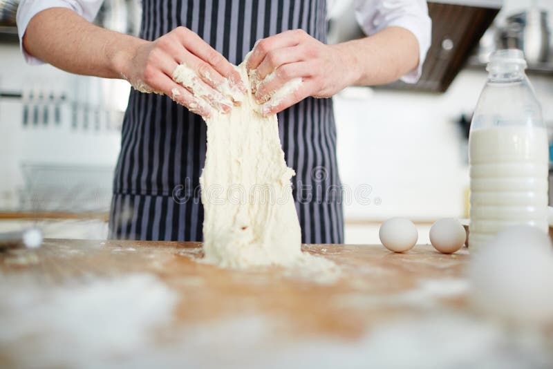 Chef with dough stock photo. Image of cooking, professional - 95511284