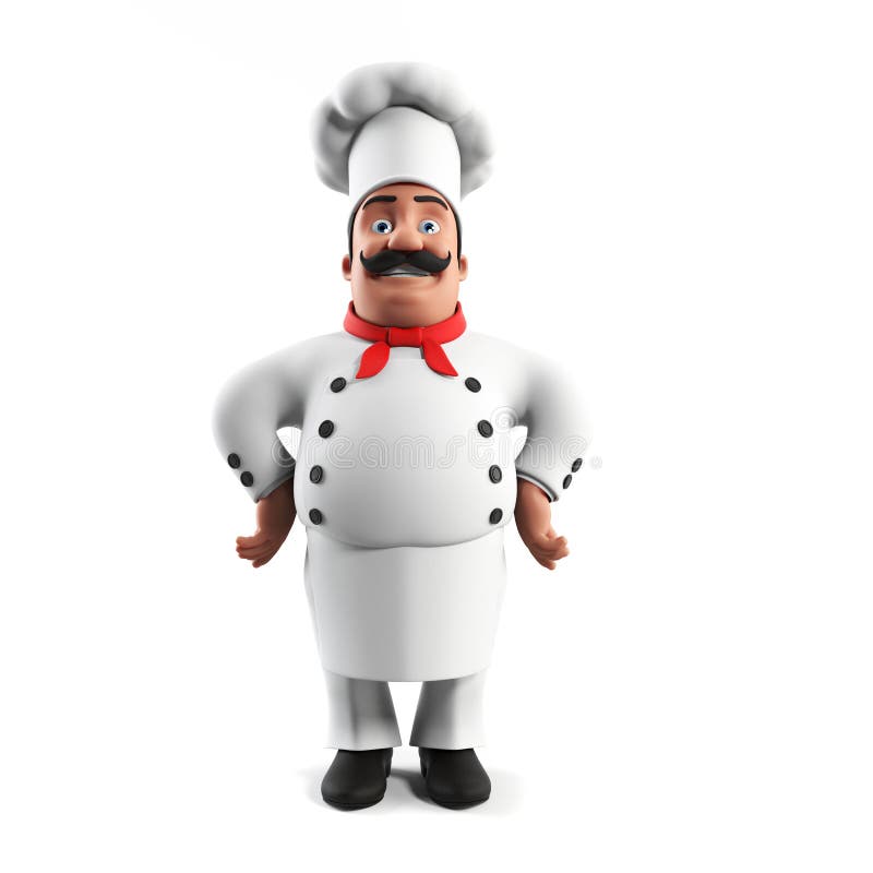 Cuisinier De Chef De Dessin Animé Dans Le Chapeau Blanc Avec Le Couteau ...