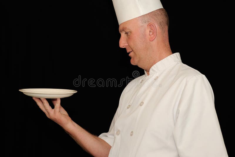 Chef with empty plate stock image. Image of friendly, portrait - 6086267