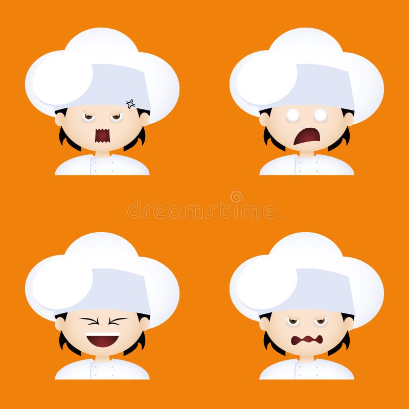 Chef Expressions Faces stock vector. Illustration of comic - 62061783