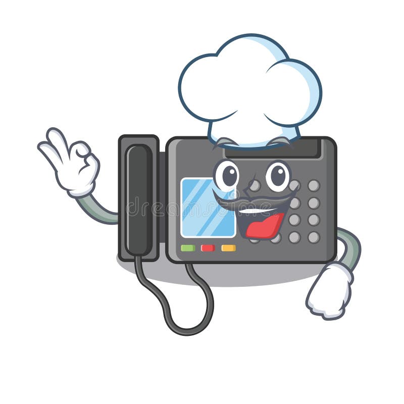 Happy Fax Machine Cartoon