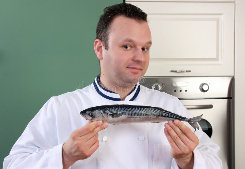 Chef and fish stock photo. Image of fresh, healthy, nature - 23546128