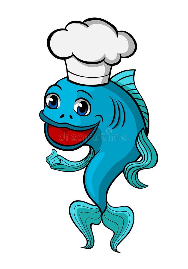 Chef fish stock vector. Illustration of dinner, character - 46030664