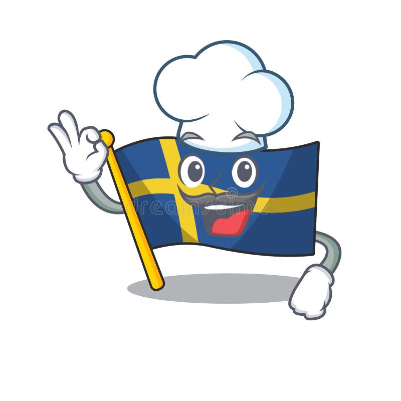 Chef Flag Sweden Isolated in the Cartoon Stock Vector - Illustration of ...