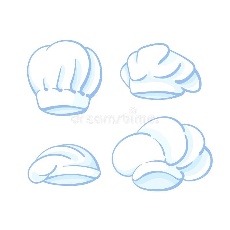 Chef, Flat Hat Vector Collection Cook S White Cap Stock Vector ...
