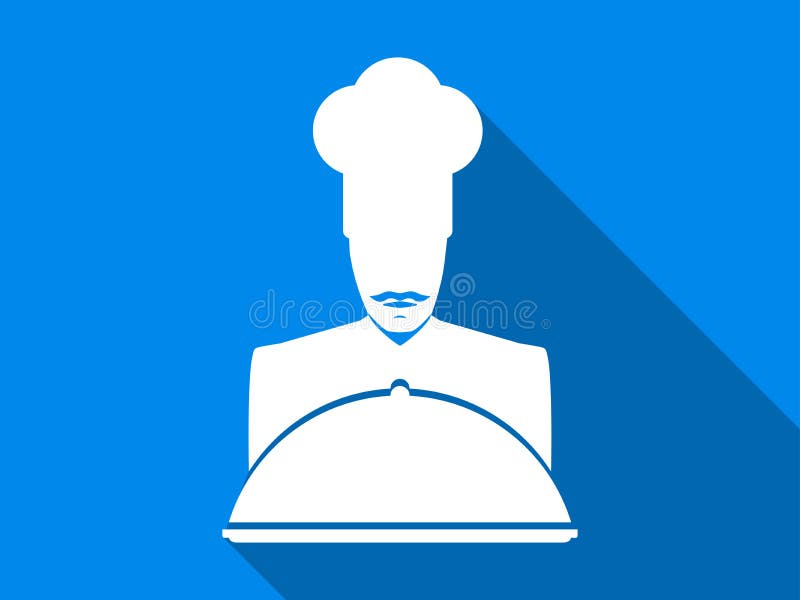 Chef Flat Icon with Long Shadow. Vector Stock Vector - Illustration of ...