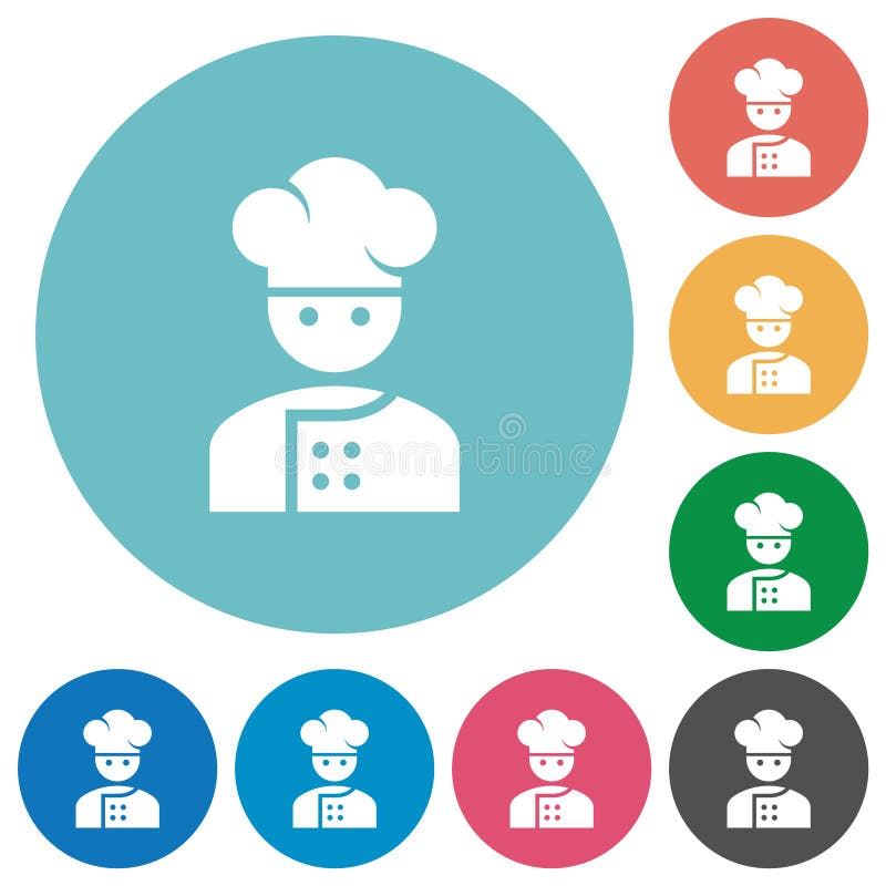 Chef flat round icons stock vector. Illustration of professional ...