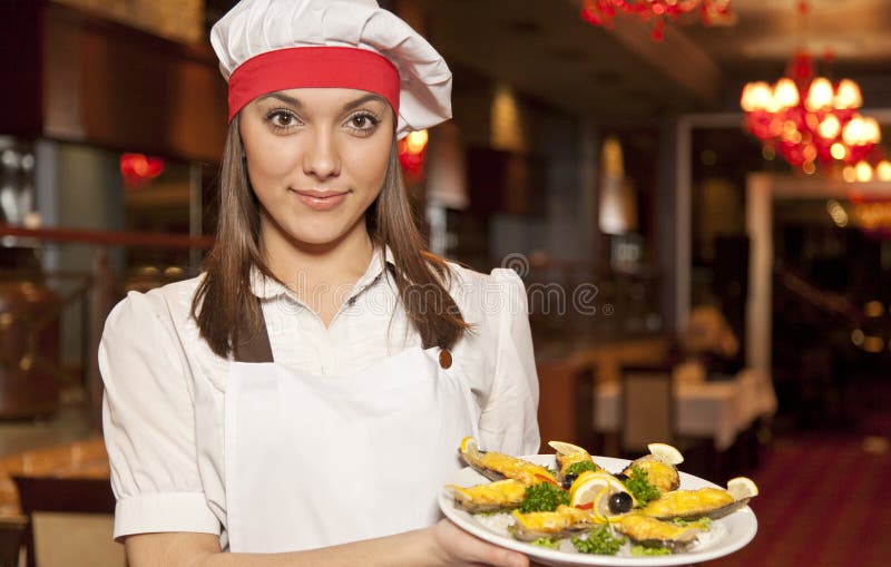 Chef with food stock image. Image of occupation, plate - 24793373