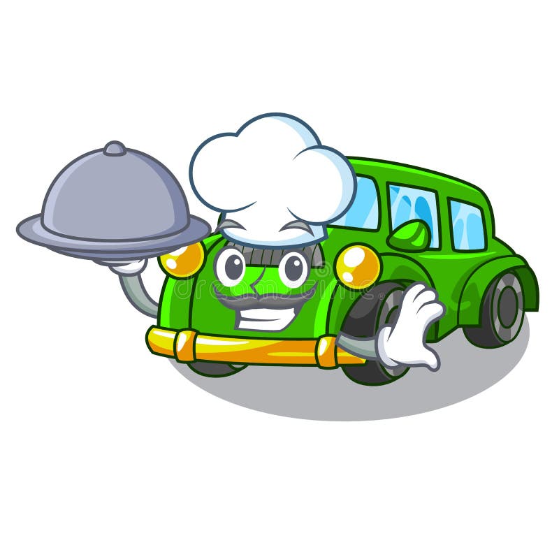 Chef with Food Classic Car in the Shape Mascot Stock Vector ...