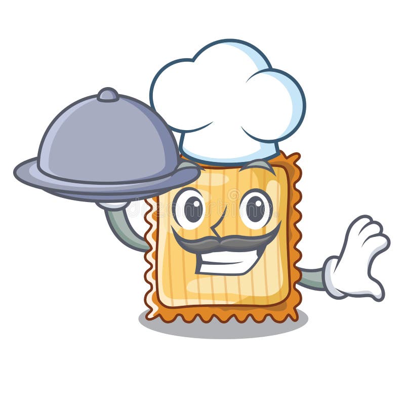 Chef Lasagne Isolated with in the Cartoon Stock Vector - Illustration ...