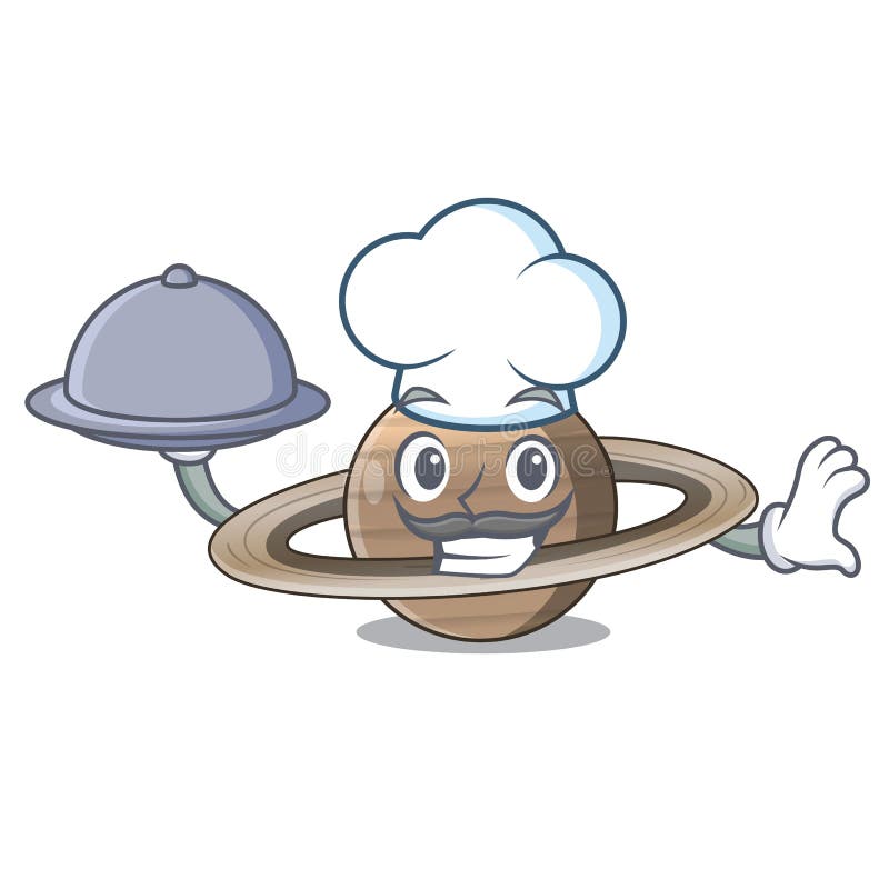 Chef with Food Planet Saturn in the Cartoon Form Stock Vector ...