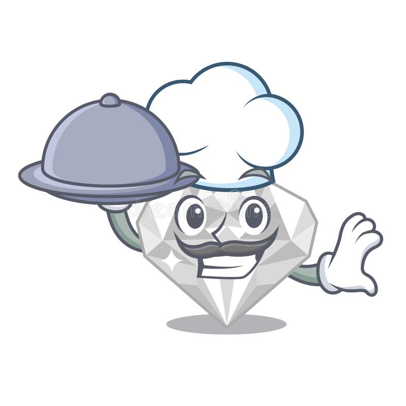 Chef with Food White Diamond Isolated in the Cartoon Stock Vector ...