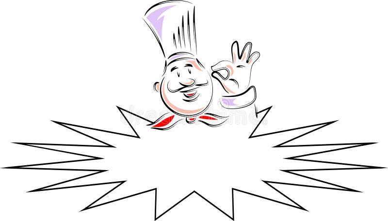 Frame with Chef Holding Meal Stock Illustration - Illustration of ...