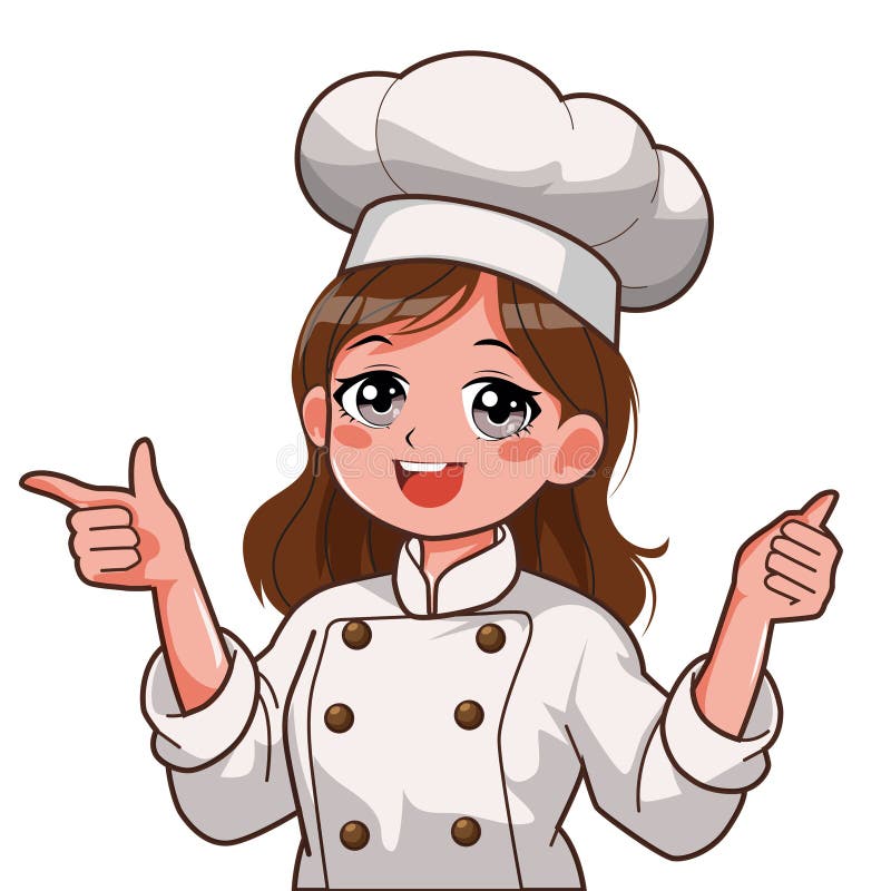 Chef Girl Cartoon Character Stock Vector - Illustration of service ...