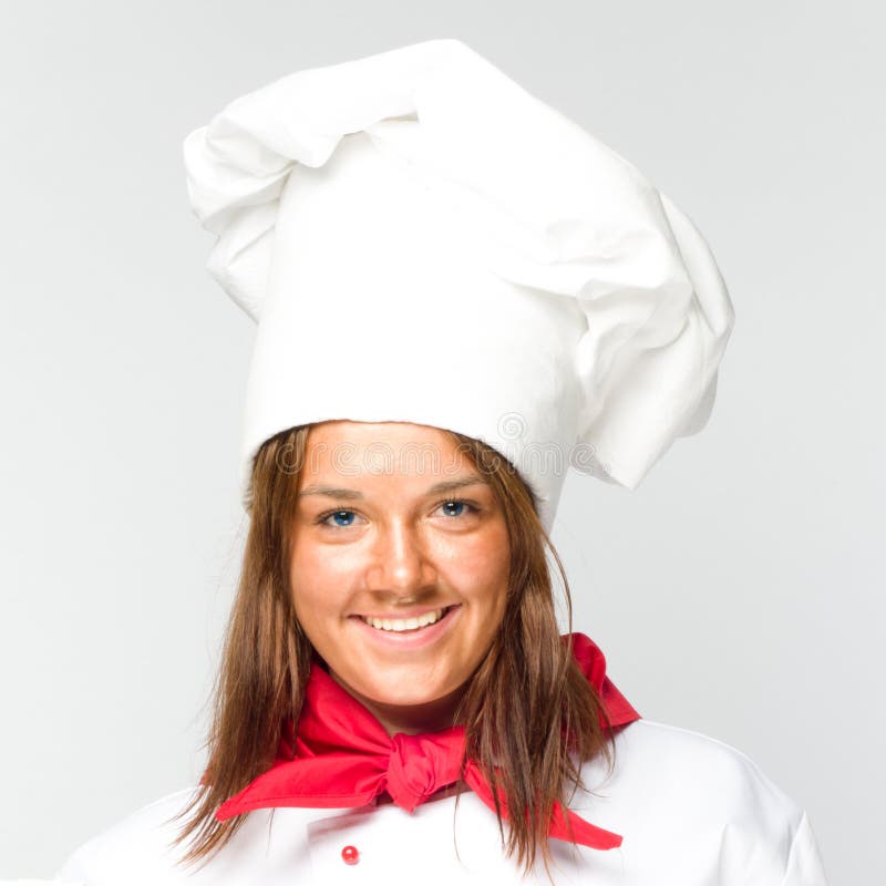 Chef girl smiling stock photo. Image of beautiful, background - 78889456