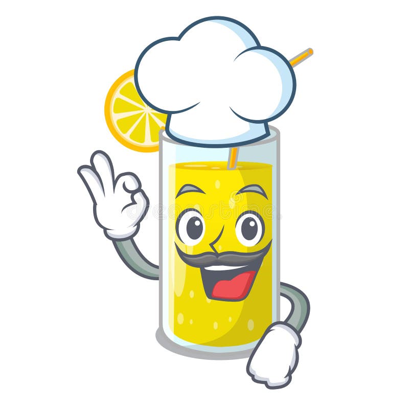 Chef Glass Fresh Lemon Juice on Mascot Stock Vector - Illustration of ...