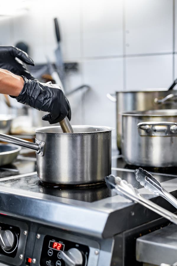 Chef Hands Cooking Food in the Restaurant Stock Image - Image of hand ...