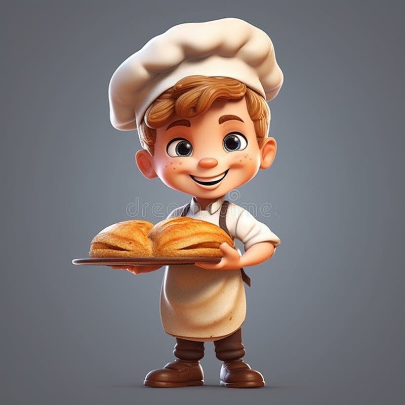 A Chef in a Happy Mood is Holding Bread. Wearing a Chef S Uniform Stock ...