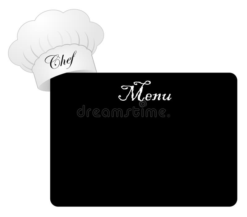 Chef hat with black menu stock vector. Illustration of restaurant ...