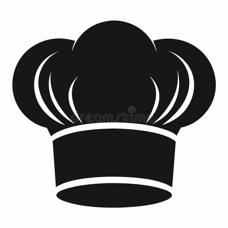 The Chef Hat Black Silhouette Vector Illustration Stock Vector ...