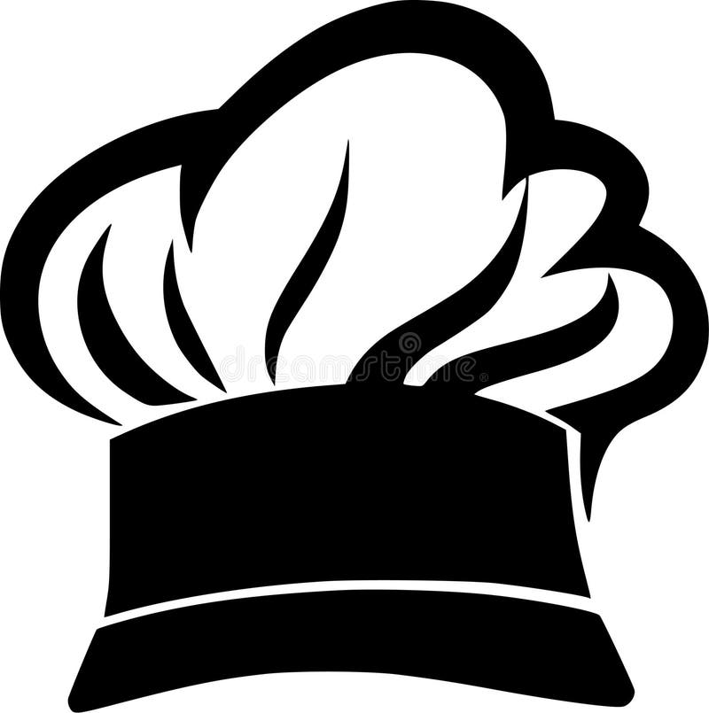 Chef Hat - Black and White Isolated Icon - Vector Illustration Stock ...