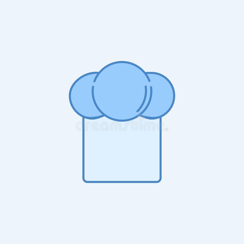 Chef Hat 2 Colored Line Icon. Simple Blue and White Element ...