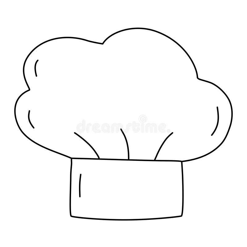 Chef Hat, Cooking or Baking Kitchen Design Element, Doodle Style Vector ...