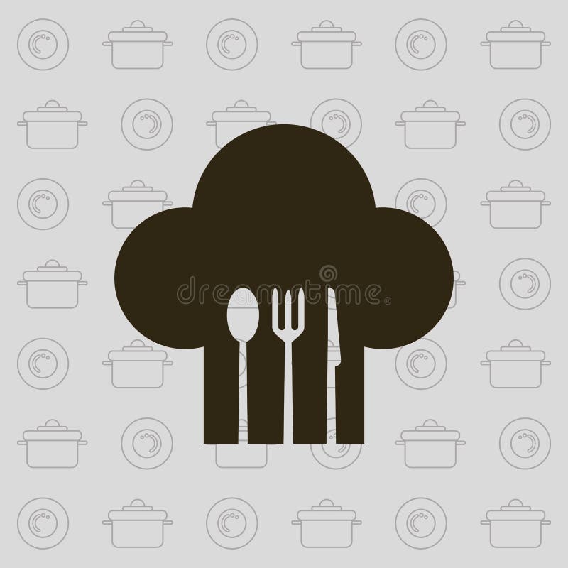 Chef Hat and Cutlery Emblem Image Design Stock Illustration ...